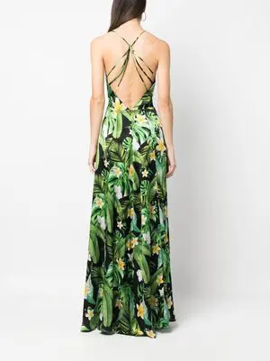 Philipp Plein Hawaii Printed Silk Maxi Dress