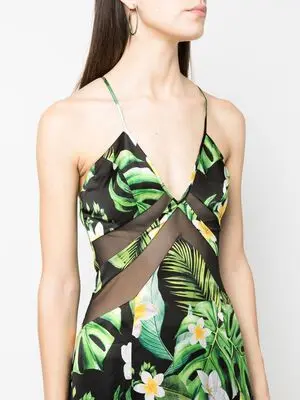 Philipp Plein Hawaii Printed Silk Maxi Dress