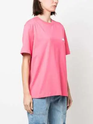 MSGM Logo-embroidered Short-sleeve T-shirt - Pink