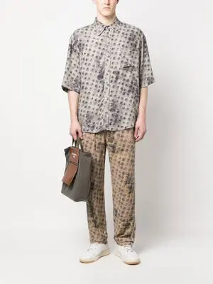 Acne Studios Floral-print Straight-leg Trousers
