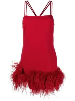 Attico Fujiko Feather-trim Minidress