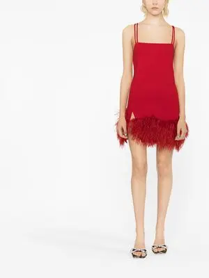 Attico Fujiko Feather-trim Minidress