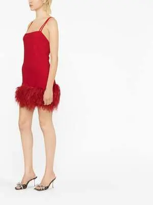 Attico Fujiko Feather-trim Minidress