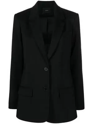 JOSEPH Single-breasted Wool Blazer - Black