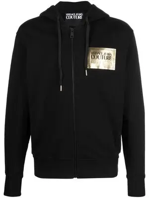Versace Logo-print Zipped Hoodie