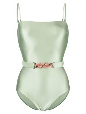 Zimmermann Cira Chain-detail Swimsuit - Green