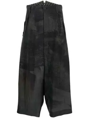 Yohji Yamamoto Cropped Wide-leg Trousers
