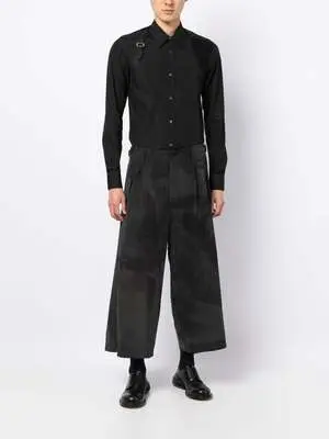 Yohji Yamamoto Cropped Wide-leg Trousers