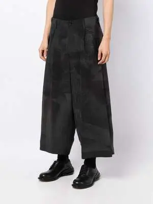 Yohji Yamamoto Cropped Wide-leg Trousers