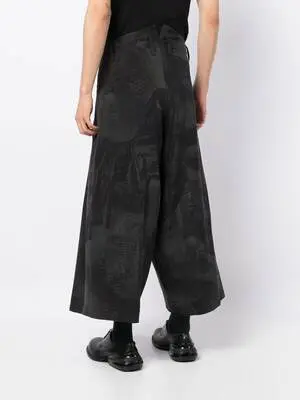 Yohji Yamamoto Cropped Wide-leg Trousers