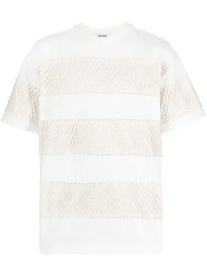 MSGM Mesh-panel Short-sleeved T-shirt