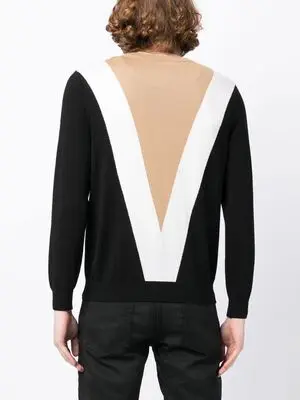 PORTS V Intarsia-knit Crew-neck Jumper