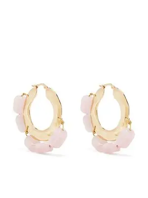 JIL SANDER Crystal-embellished Hoop Earrings - Pink