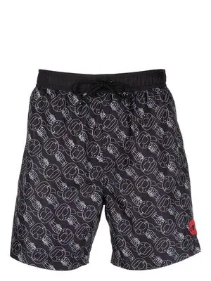 Karl Lagerfeld Ikon 2.0 Logo-print Swim Shorts - Black