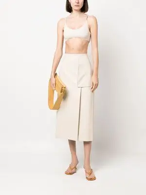 Jacquemus Logo-plaque Cropped Top - Neutrals