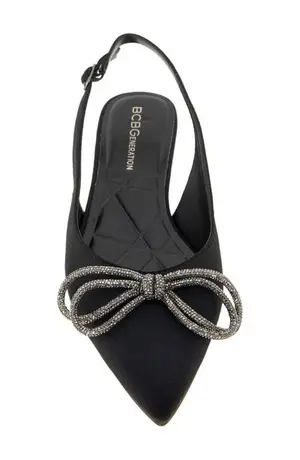 Bcbgmaxazria Kristin Rhinestone Slingback Mules - Black Neoprene