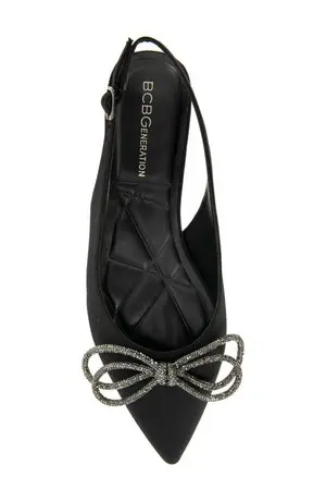 Bcbgmaxazria Kristin Rhinestone Slingback Mules - Black Neoprene