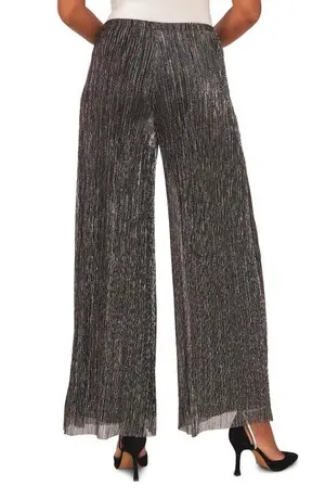 Chaus Lurex® Crinkle Mesh Palazzo Pants - Black/gold 900