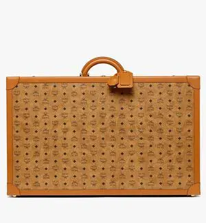 Mcm Suitcase In Visetos - Cognac