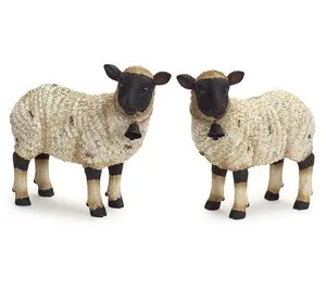 MELROSE Tabletop Sheep Figurines Set Of Two - One-color