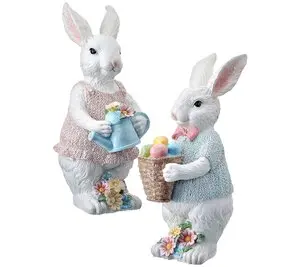 VALERIE PARR HILL Easter Bunny Couple 14.5' Set Of 2 Valerie - One-color