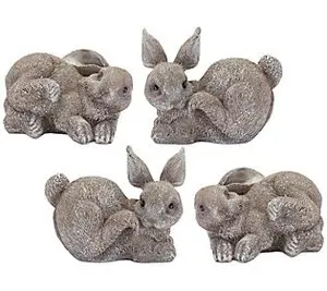 MELROSE Garden Bunny Figurines Set Of Four - One-color