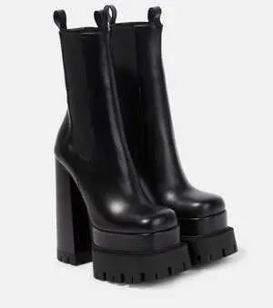 Versace Aevitas Platform Leather Ankle Boots