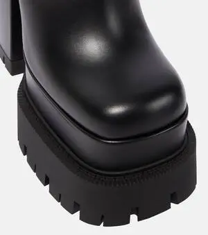 Versace Aevitas Platform Leather Ankle Boots