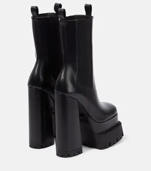 Versace Aevitas Platform Leather Ankle Boots