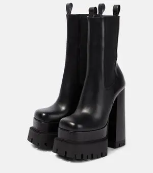 Versace Aevitas Platform Leather Ankle Boots