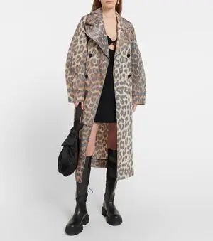 GANNI Leopard-print Coat