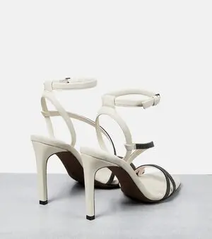 Brunello Cucinelli Embellished Leather Sandals - Beige