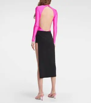 Giuseppe Di Morabito Satin Cady Midi Skirt