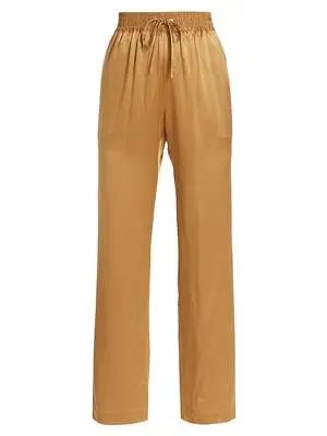 LOULOU STUDIO Women's Wide-Leg Silk Pants - Camel  Camel