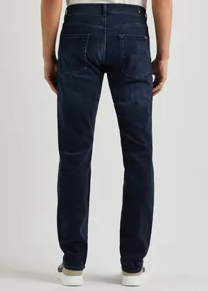 7 For All Mankind Luxe Performance Eco Straight-leg Jeans - Dark Blue