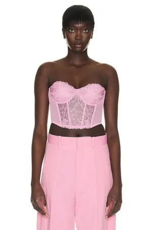 FLEUR DU MAL Bella Embroidery Open Back Bustier