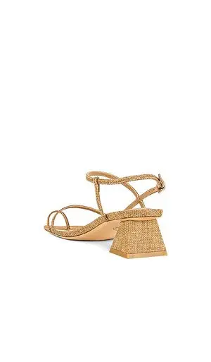 Raye Esther Woven Square Toe Block Heel Sandals