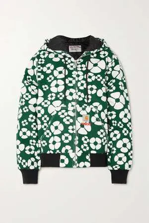 Marni Carhartt Wip Embroidered Floral-Print Cotton-Canvas Hooded