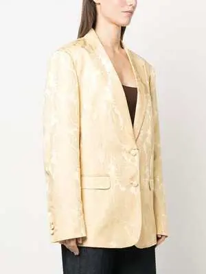 Etro Patterned Jacquard Single-breasted Blazer - Yellow