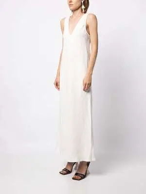 Voz V-neck Maxi Dress - White