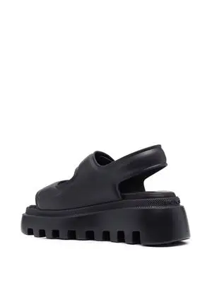 VIC MATIE Touch-strap Leather Sandals - Black