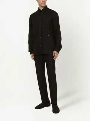 Dolce & Gabbana Logo-tag Linen Shirt