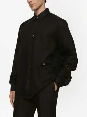 Dolce & Gabbana Logo-tag Linen Shirt