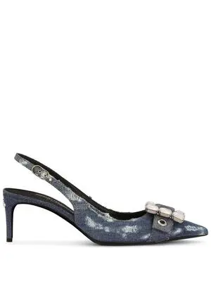 Dolce & Gabbana 60mm Patchwork-denim Slingback Pumps