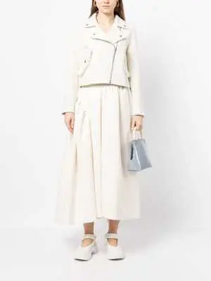 Goen.j Tweed Biker Jacket - White
