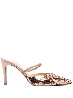 Roberto Festa Sequin Mules - Neutrals