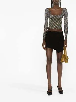 KNWLS Scythe Check-print Top
