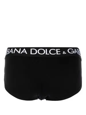Dolce & Gabbana Logo-print Stretch-cotton Briefs - Black