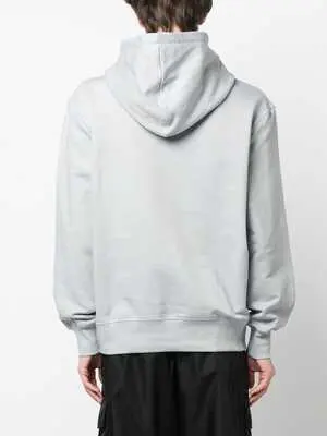 Alexander McQueen Logo Print Drawstring Hoodie - Grey