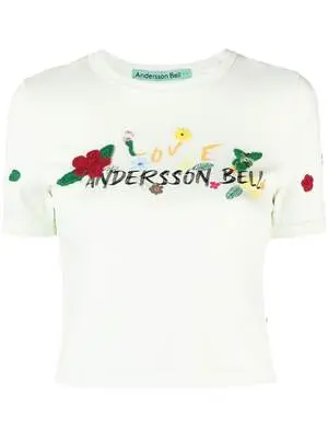 Andersson Bell Dasha Flower-garden Logo T-shirt - Green